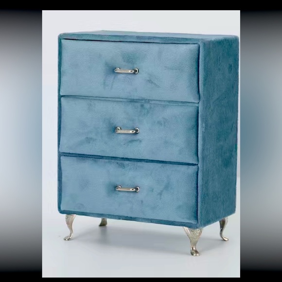 Other | 3drawer Mini Wardrobe Shaped Jewelry Box Color Haze Blue | Poshmark